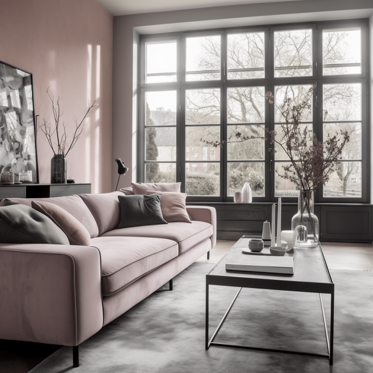 Peinture Rose Poudr Et Gris