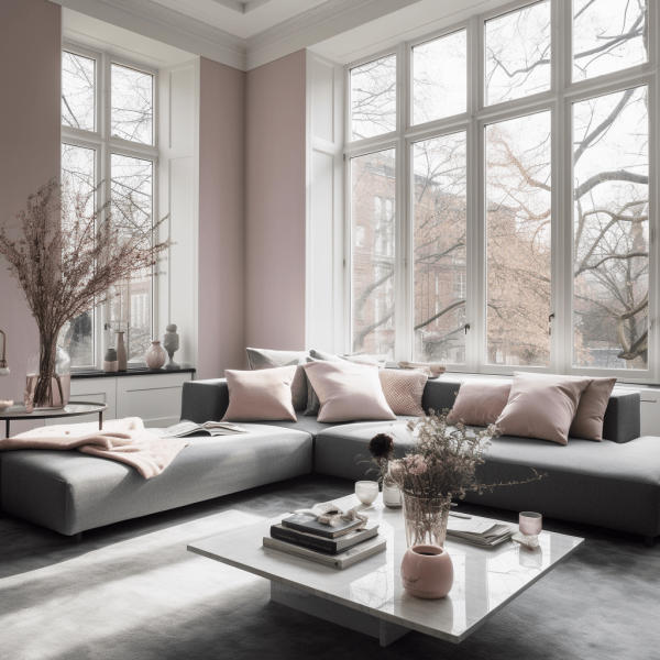 Salon rose poudré et gris : 9 idées déco pour s'inspirer