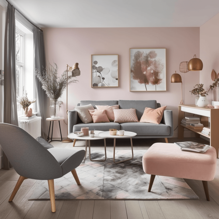 Salon rose poudré et gris : 9 idées déco pour s'inspirer