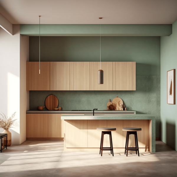 Cuisine verte et bois : 16 idées déco pour cette association