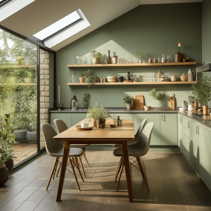 Cuisine vert sauge : 17 idées pour une décoration tendance