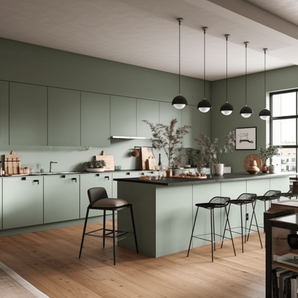 Cuisine vert sauge : 17 idées pour une décoration tendance