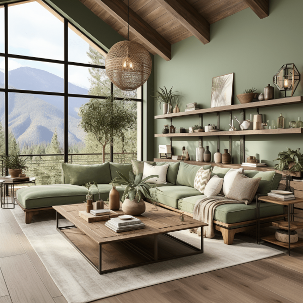 Salon vert : 17 idées déco pour créer une ambiance nature