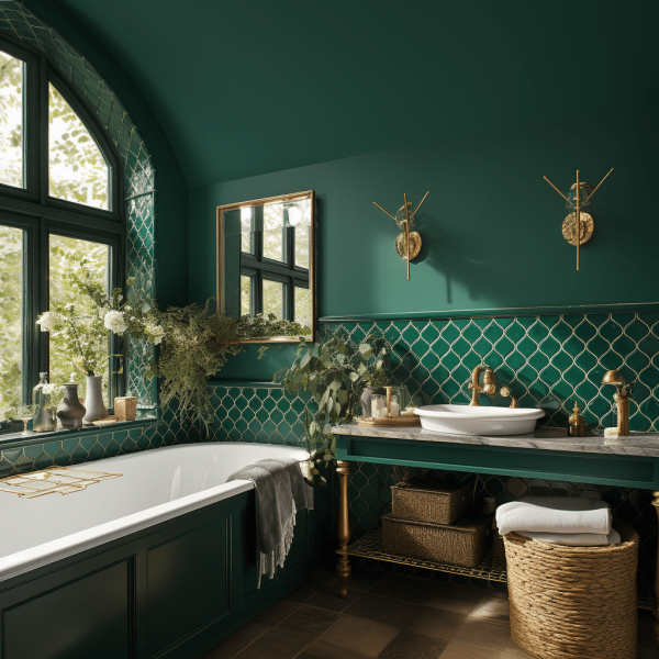 Salle de bain vert emeraude : 10 idées déco en image