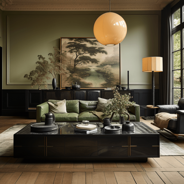 Salon kaki : 17 idées déco élégantes et modernes à découvrir