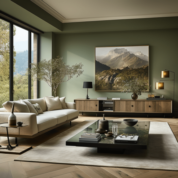 Salon kaki : 17 idées déco élégantes et modernes à découvrir