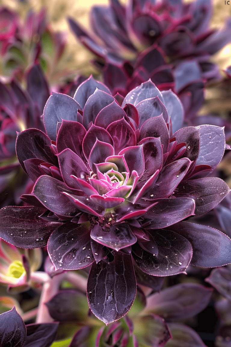 Transformez votre espace vert avec l'élégance de l'Aeonium Pourpre ...